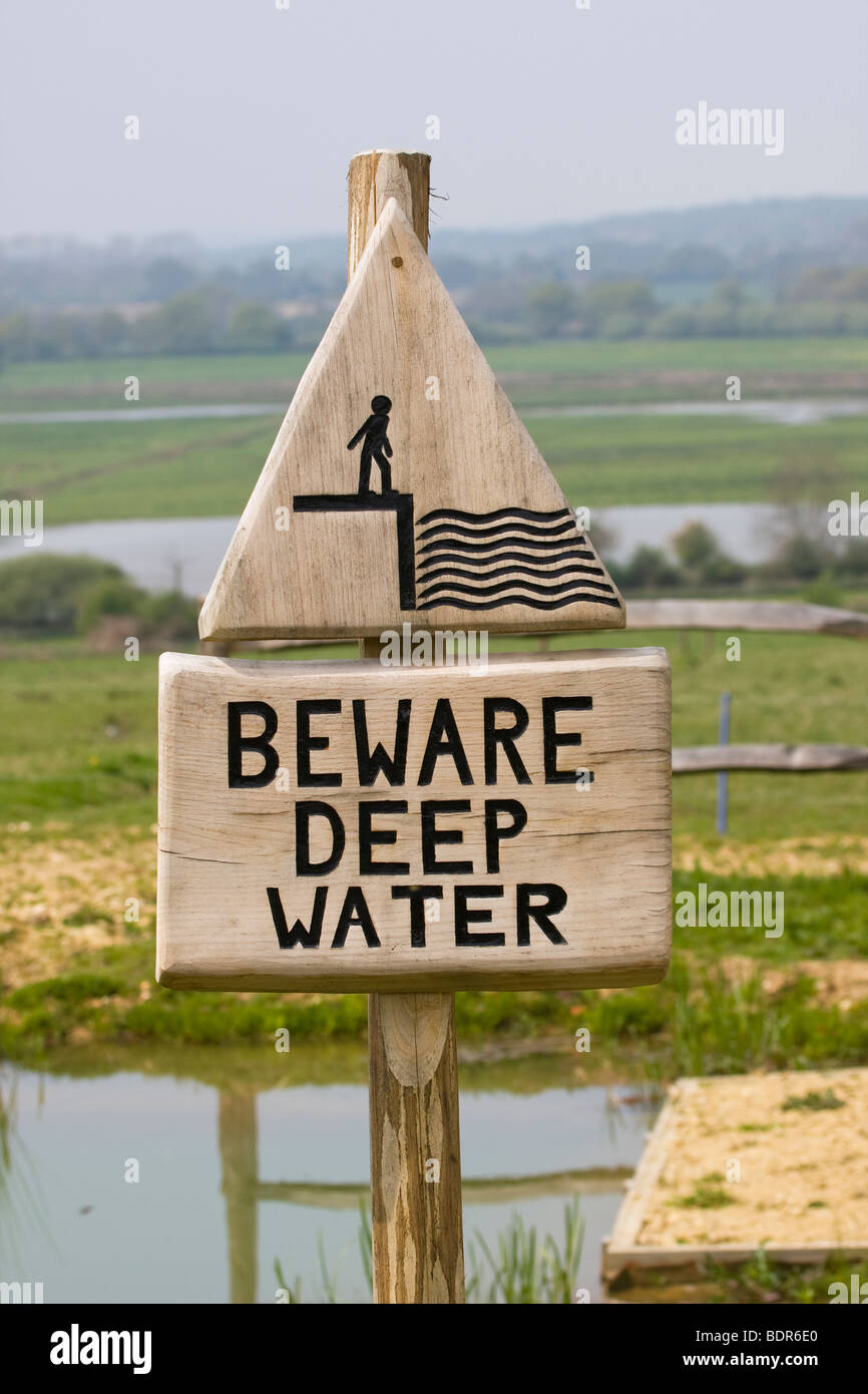 Danger Deep Water Sign Stock Photo - Alamy