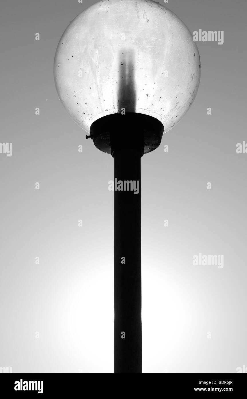 Round street lamps Black and White Stock Photos & Images - Alamy