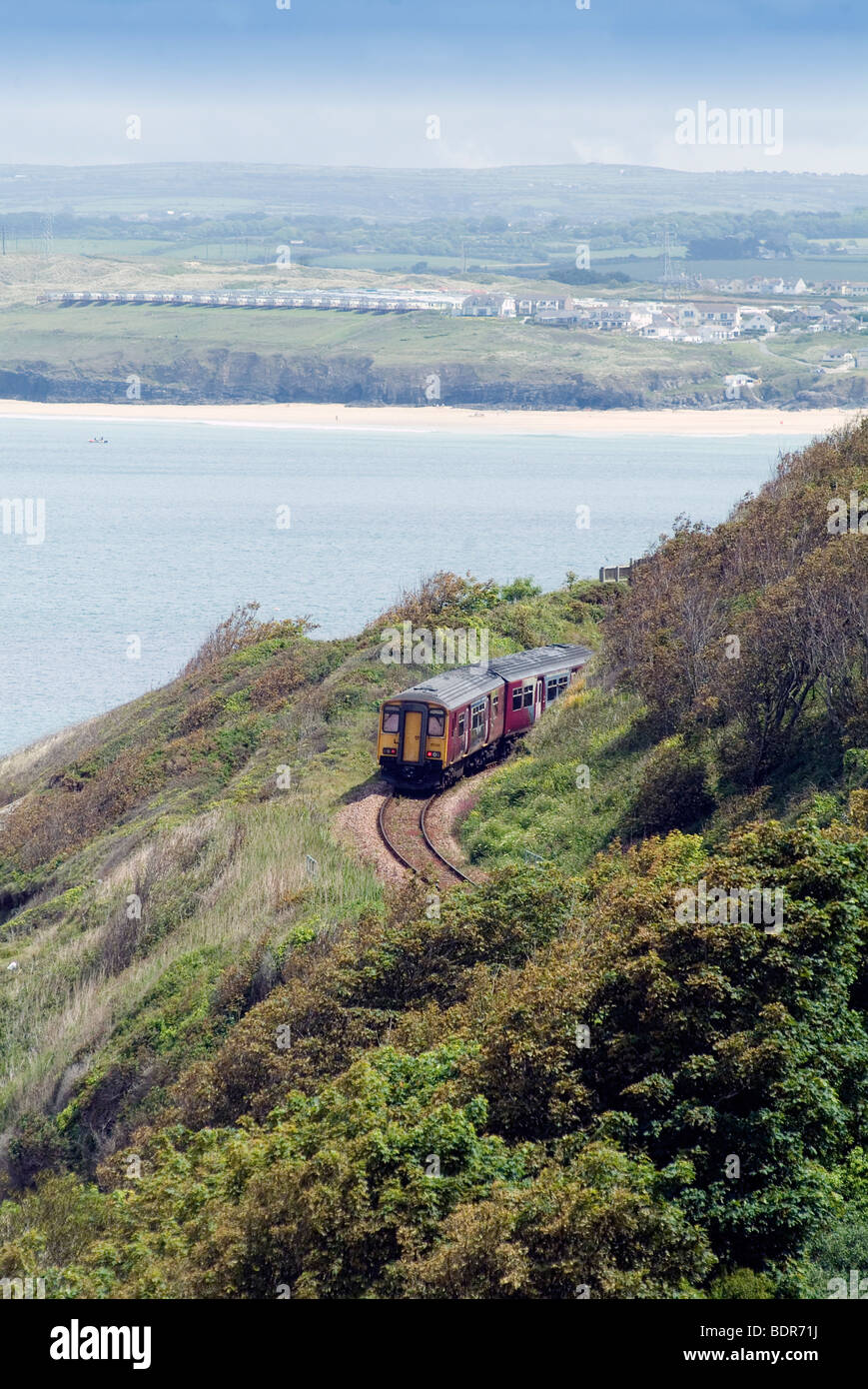 A train Cornwall England Stock Photo - Alamy