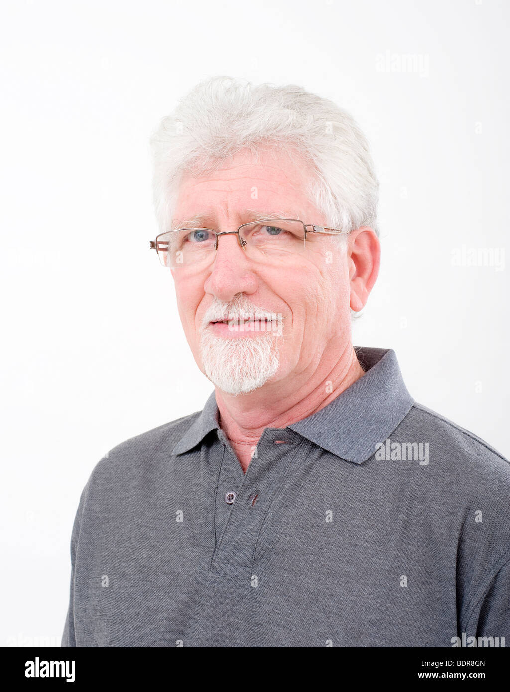 portrait of a smiling senior man over white Stock Photo - Alamy