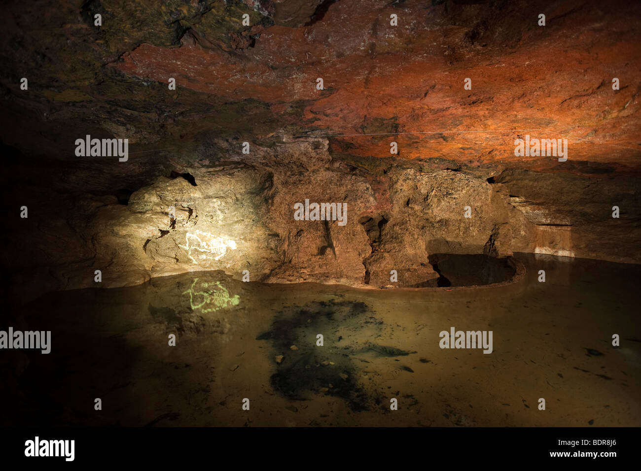 UK, Gloucestershire, Forest of Dean, Clearwell caves, ancient iron ore ...