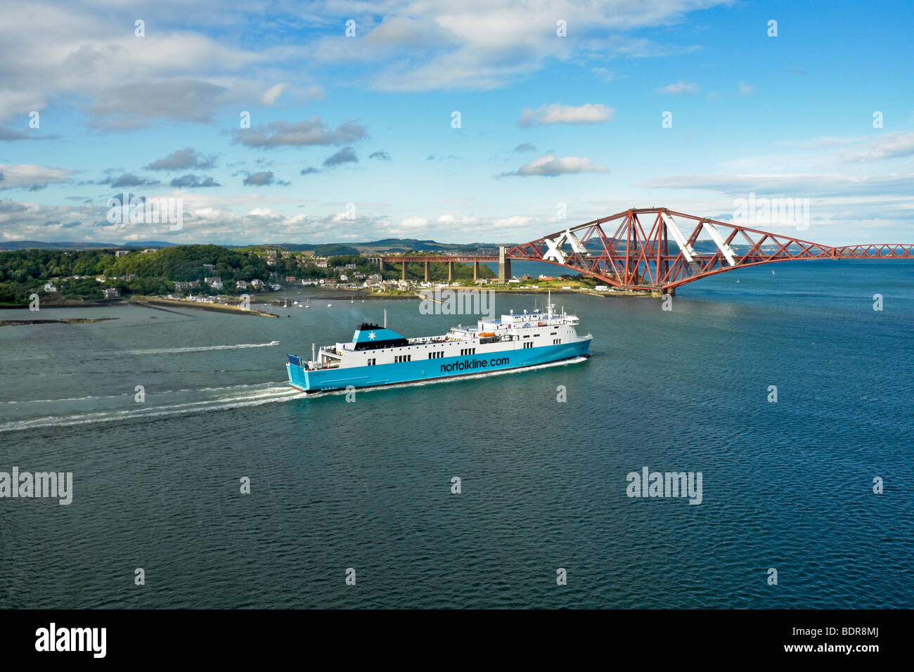 Norfolk Line car ferry Scottish Viking has just passed under the Forth ...