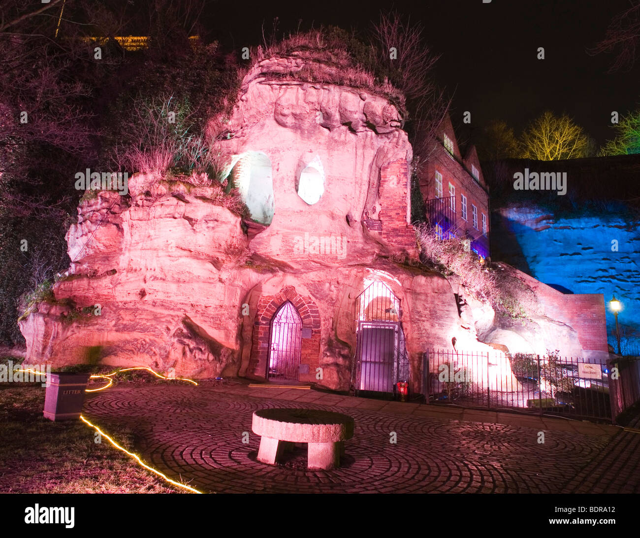 Mortimer's Cave at Nottingham Brewhouse Yard Museum, lit up as part ...
