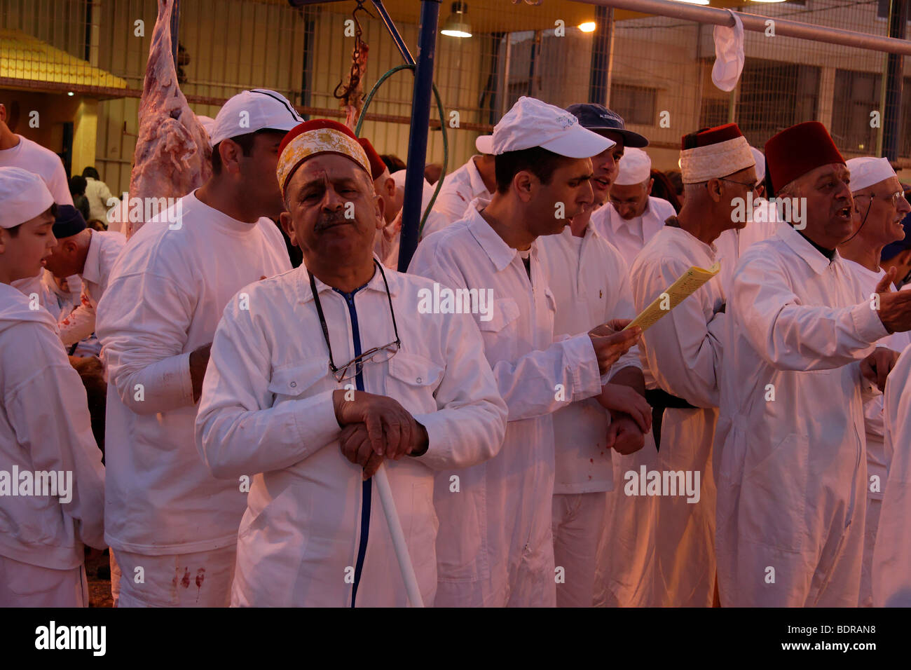 Samaria, the Samaritan Passover sacrifice on Mount Gerizim Stock Photo ...