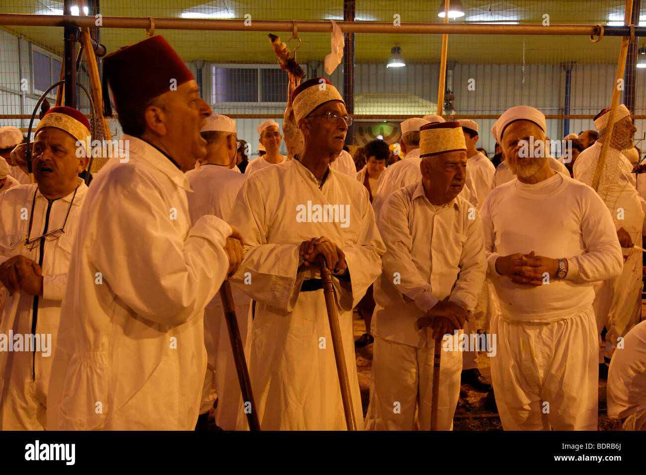 Samaria, the Samaritan Passover sacrifice on Mount Gerizim Stock Photo ...