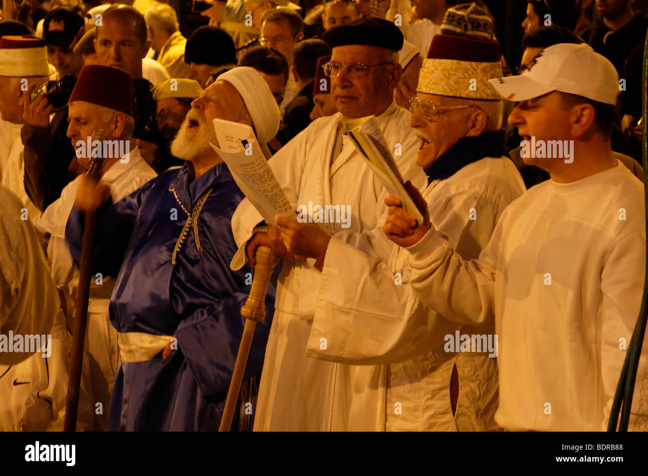 Samaria, the Samaritan Passover sacrifice on Mount Gerizim Stock Photo ...