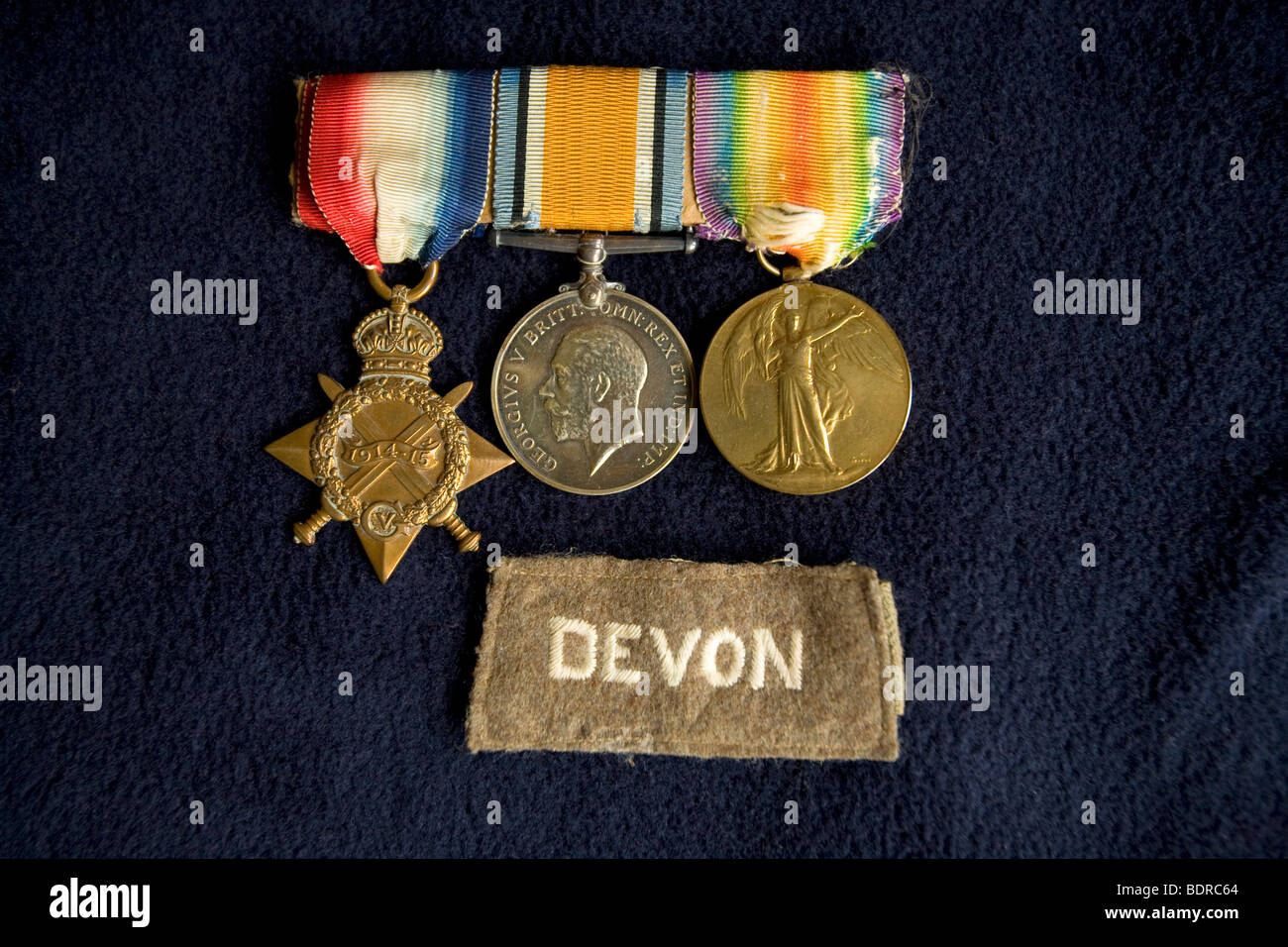 World War One 1 Medals 1914-1915 Star, British War Medal, Victory Stock ...