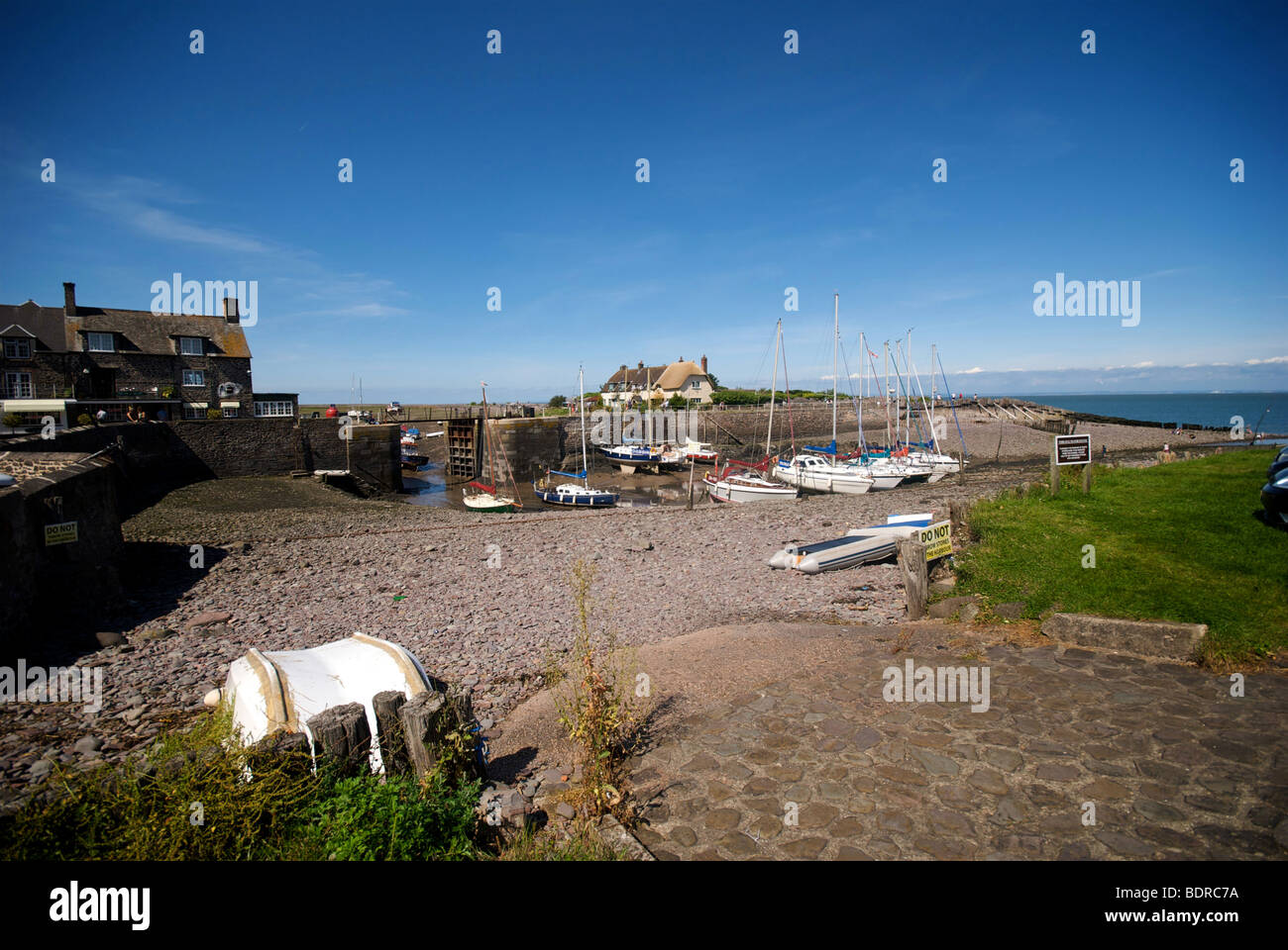 Porlock Weir Dorset UK Harbour Harbor Sea Lock Boats Gate Stock Photo ...