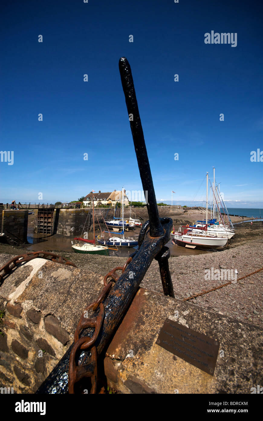 Porlock Weir Dorset UK Harbour Harbor Sea Lock Boats Anchor Stock Photo ...