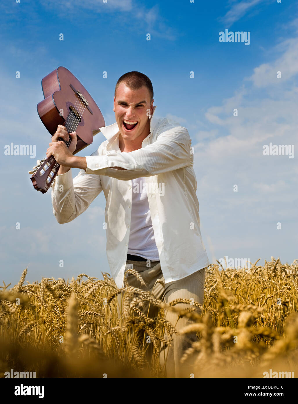 Guitar in a field hi-res stock photography and images - Alamy