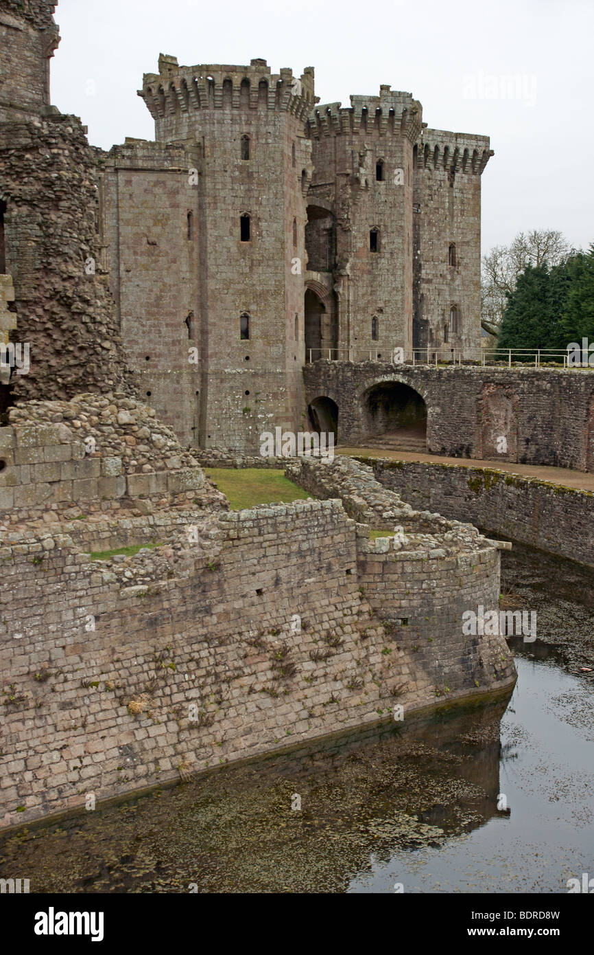 Raglan Castle in Monmouthshire South Wales Stock Photo - Alamy