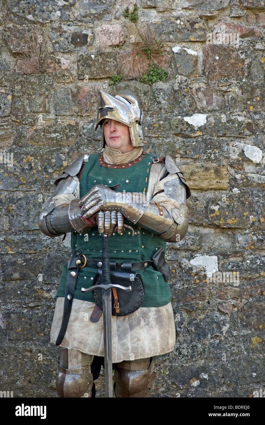 A knight at Chepstow Castle in Monmouthshire in South Wales Stock Photo ...
