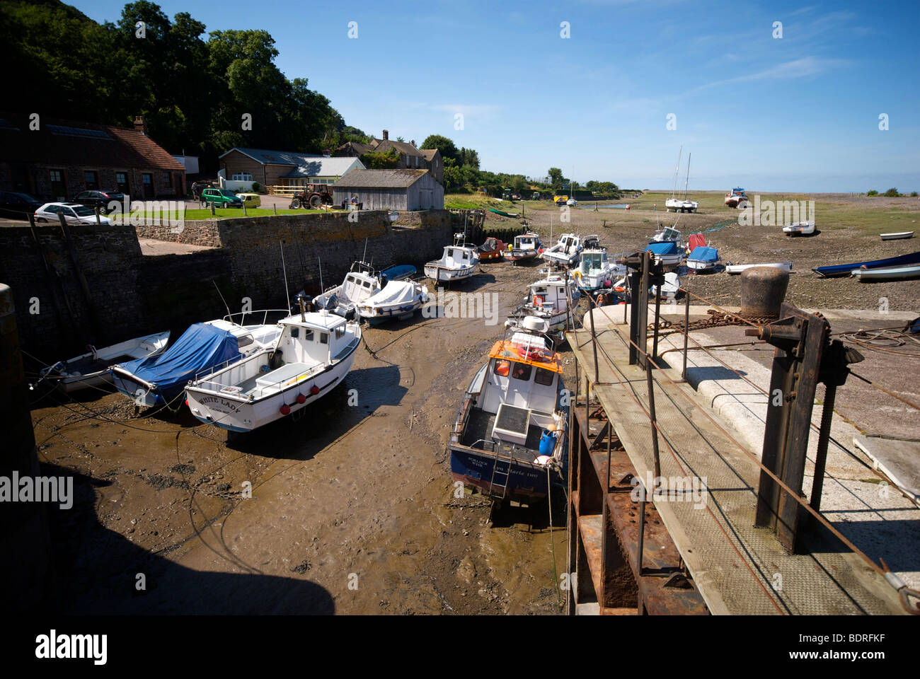 Porlock Weir Dorset UK Harbour Harbor Sea Lock Boats Stock Photo - Alamy