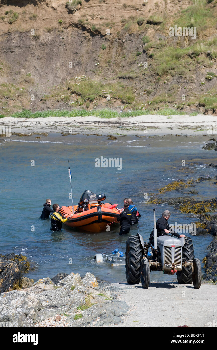 Tractor towing boat hi-res stock photography and images - Alamy