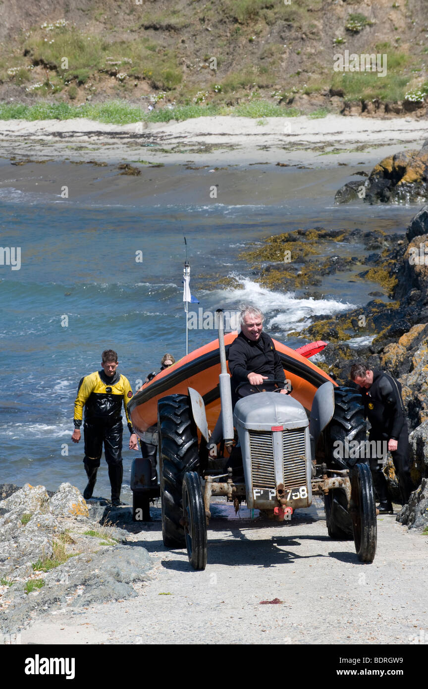 Tractor towing boat hi-res stock photography and images - Alamy