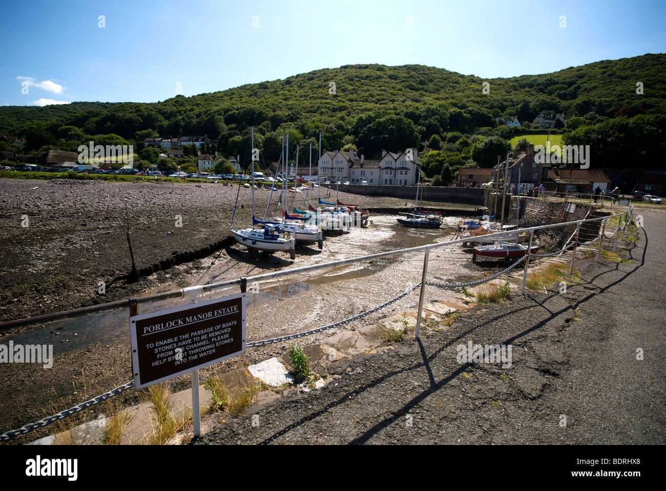 Porlock Weir Dorset UK Harbour Harbor Sea Lock Boats Stock Photo - Alamy
