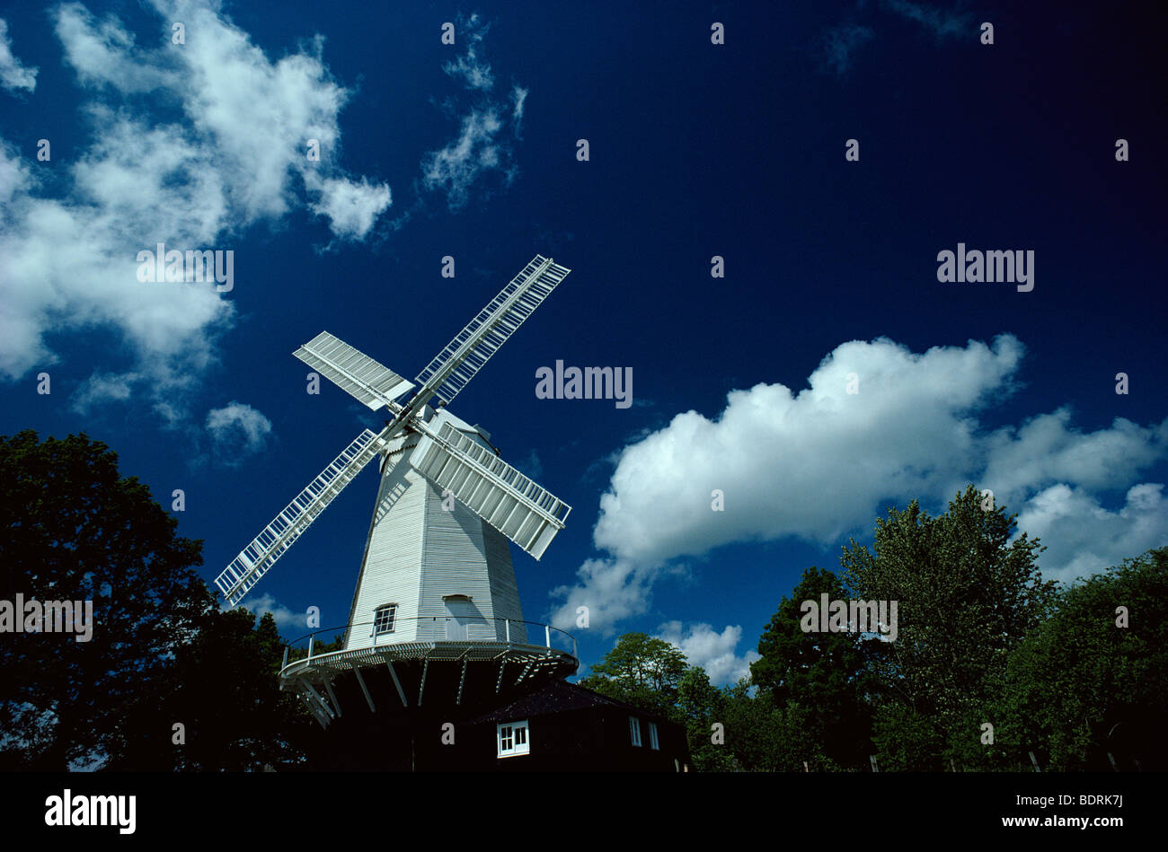 Widmill in a farm in Sussex Stock Photo - Alamy
