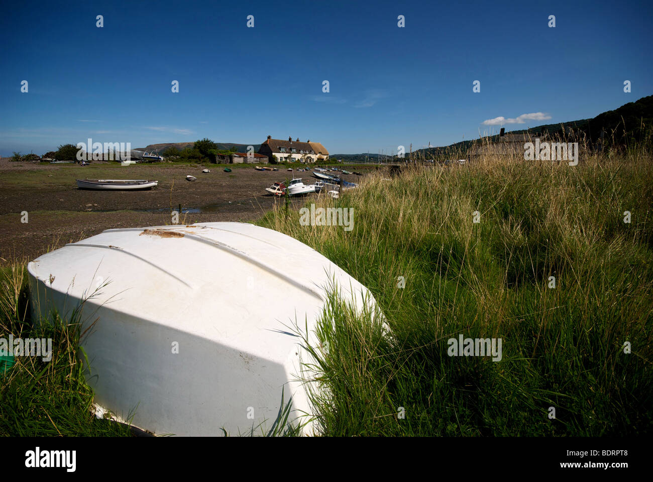 Porlock Weir Dorset Harbour Harbor UK Sea Lock Quay Coastal Grasses ...