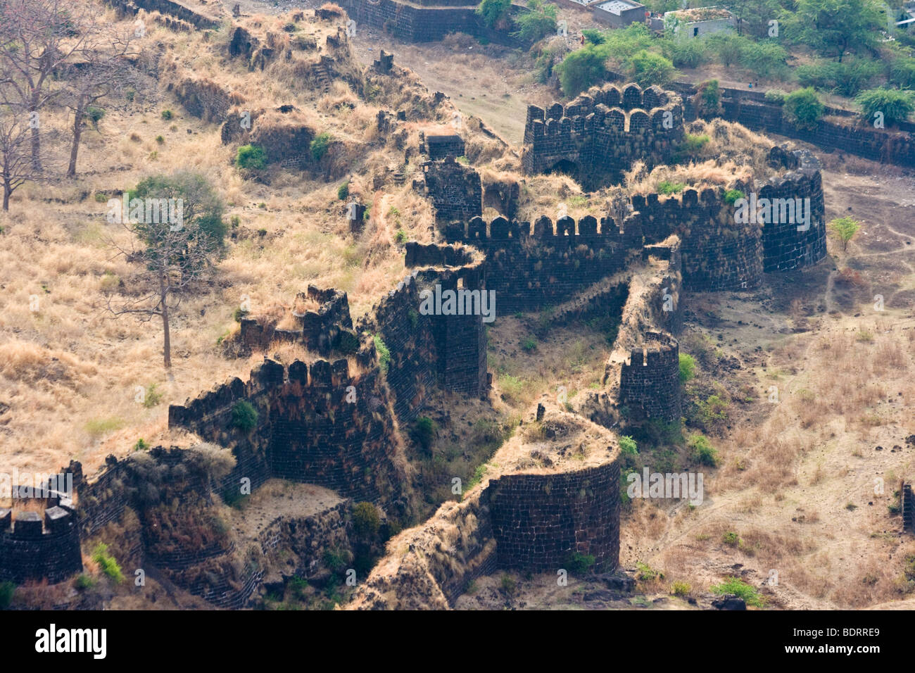 Fortress Walls at Devagiri Fort in Daulatabad near Aurangabad India ...