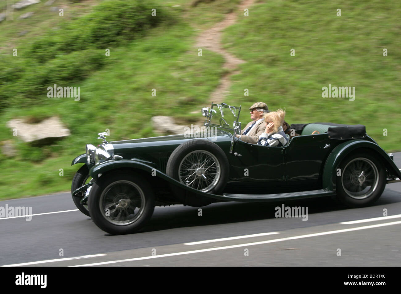 Classic car run down Cheddar Gorge, 14th May 2006 Stock Photo - Alamy