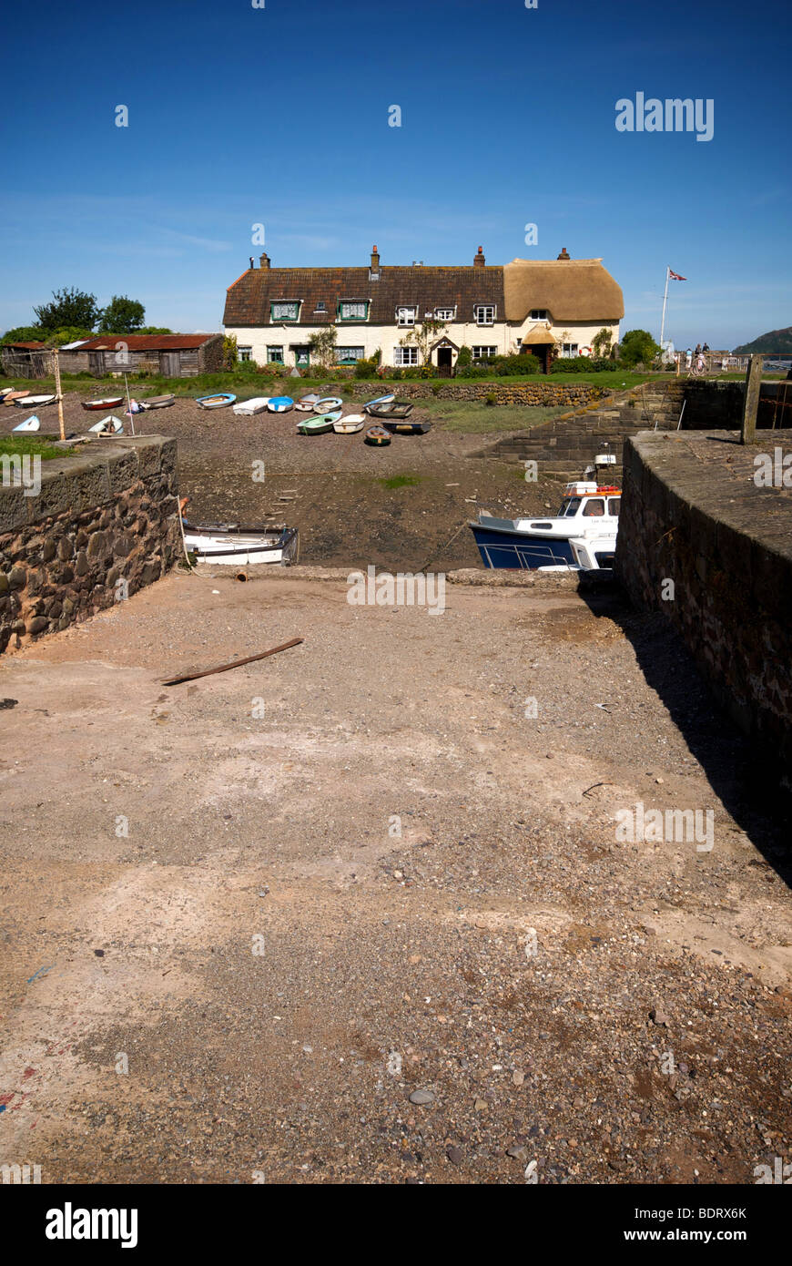 Porlock Weir Dorset Harbour Harbor UK Sea Lock Quay Slipway Stock Photo ...