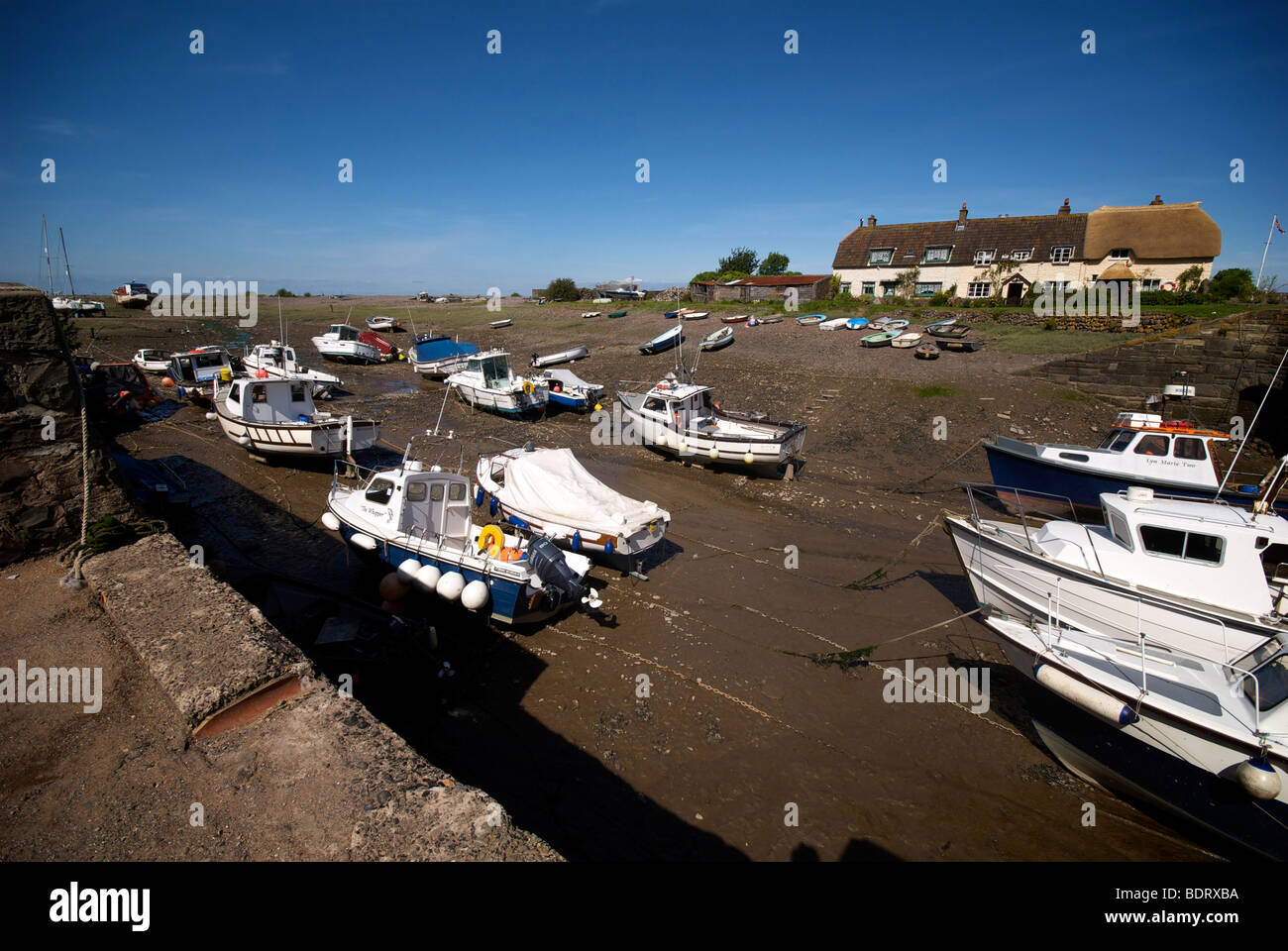 Porlock Weir Dorset Harbour Harbor UK Sea Lock Quay Stock Photo - Alamy