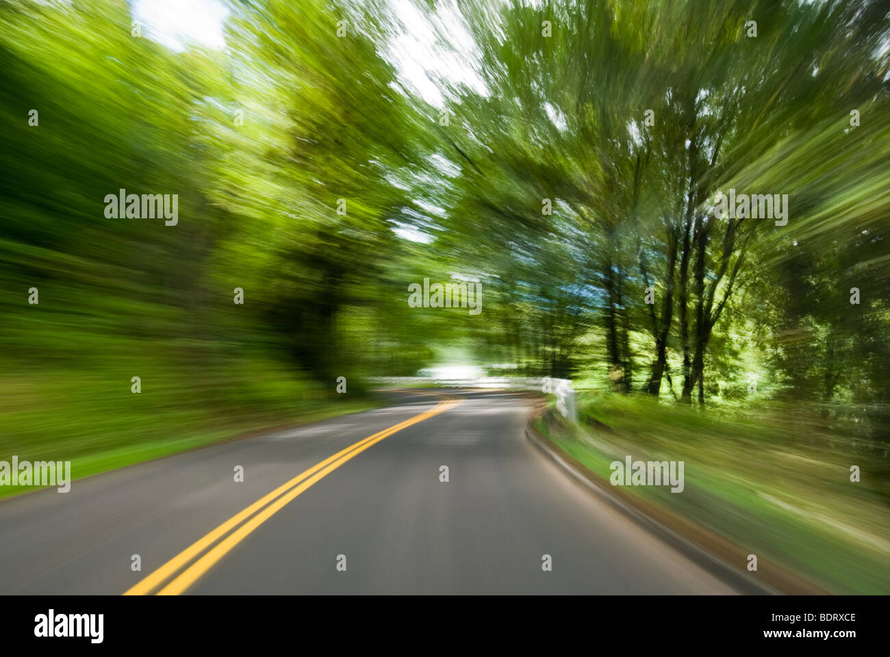 Driving along the historic Columbia River Highway Stock Photo - Alamy