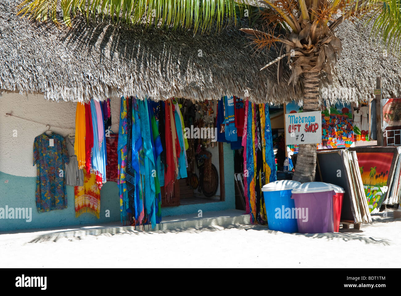 A beach side gift shop on Catalina Island, Dominican Republic ...