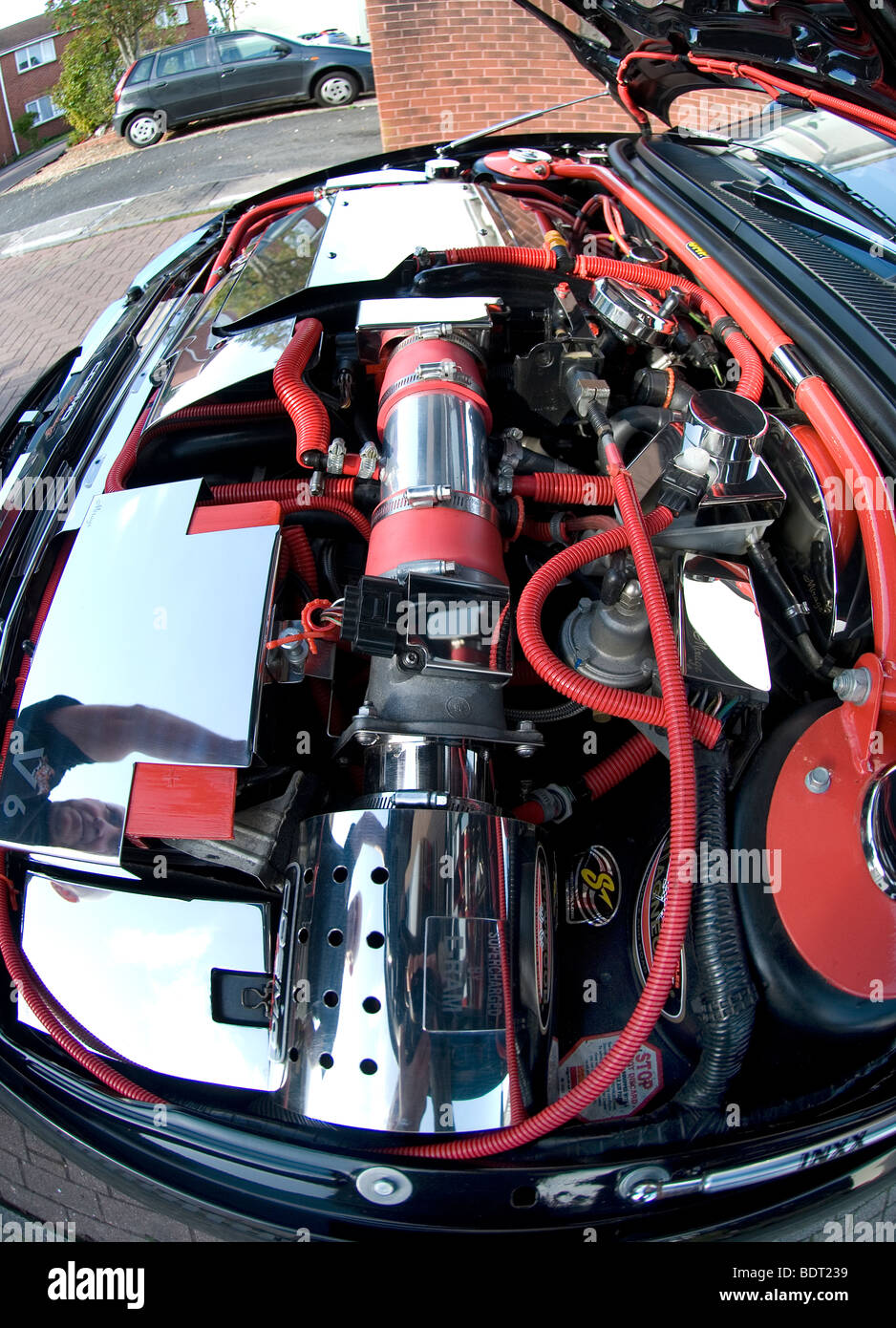 The engine compartment of a ford mon hi-res stock photography and ...