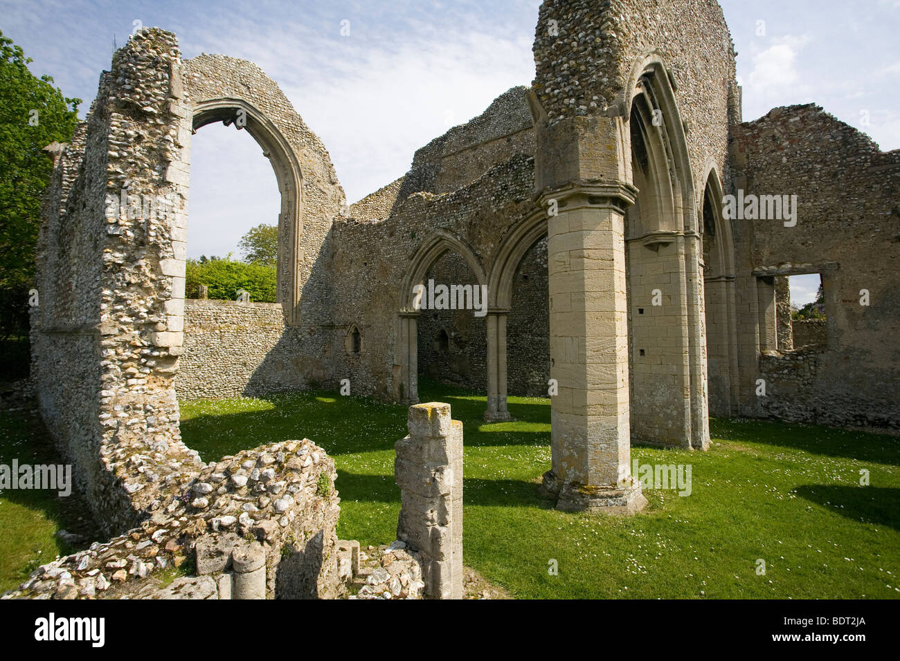 Ruined walls and arches of Creake Abbey, Norfolk Stock Photo - Alamy