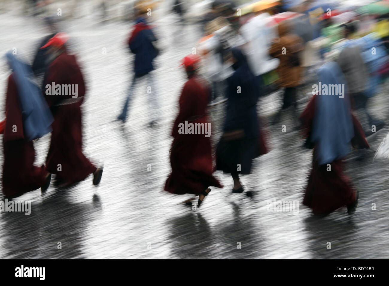 Nuns Monks In Heavy Rain High Resolution Stock Photography and Images ...