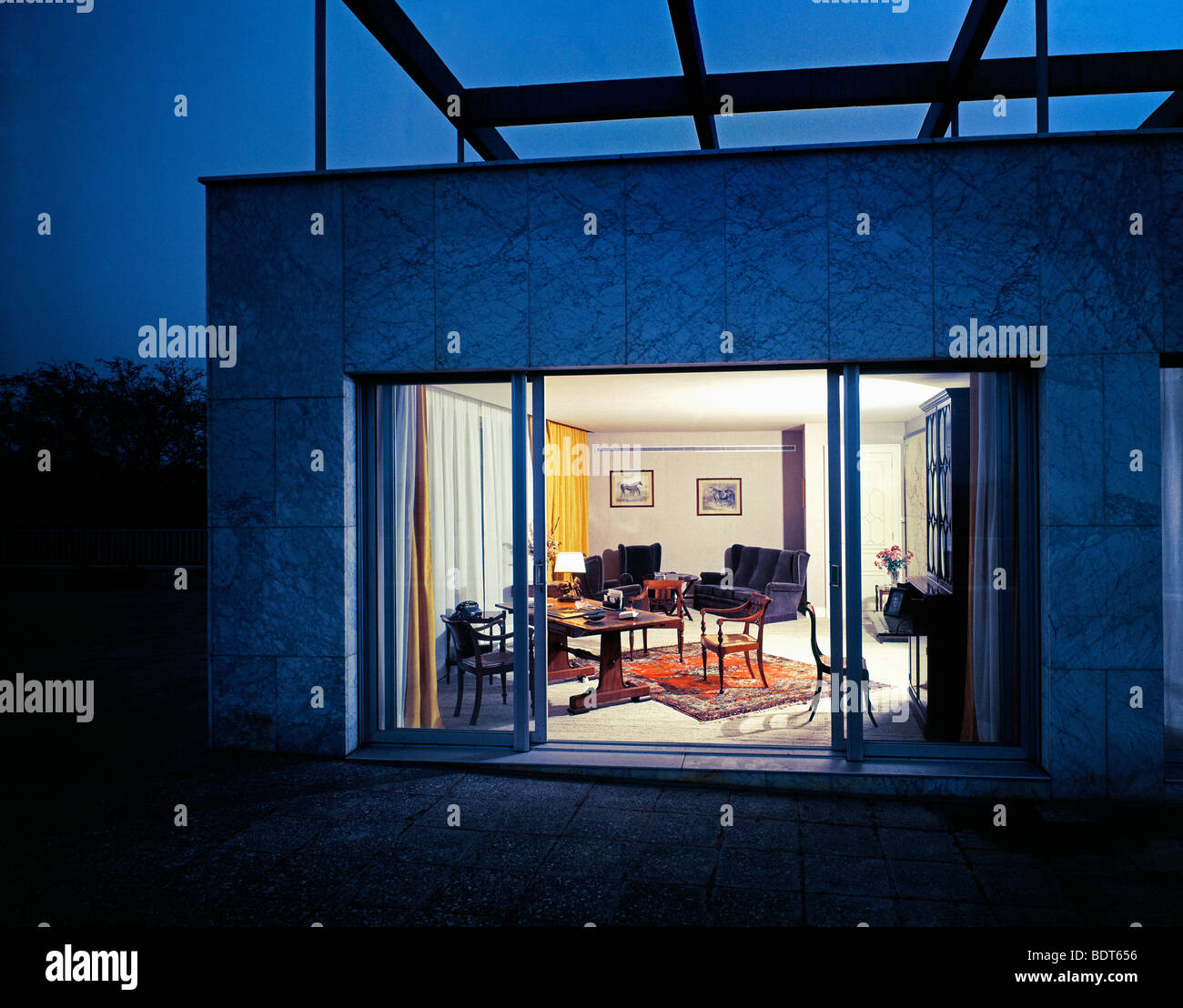 Penthouse office at twilight Stock Photo - Alamy