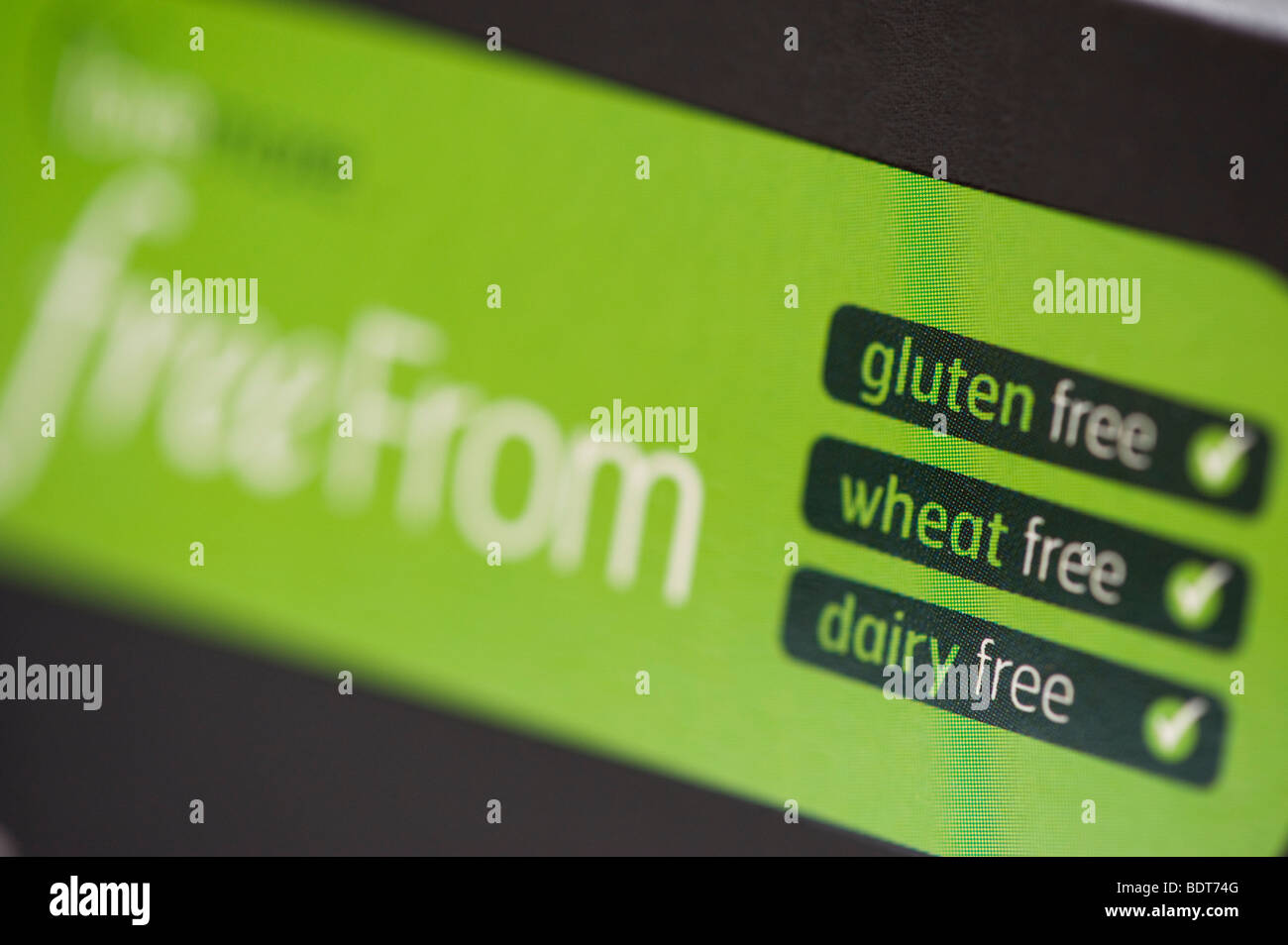 Wheat free, Gluten free, food packet labeling Stock Photo - Alamy