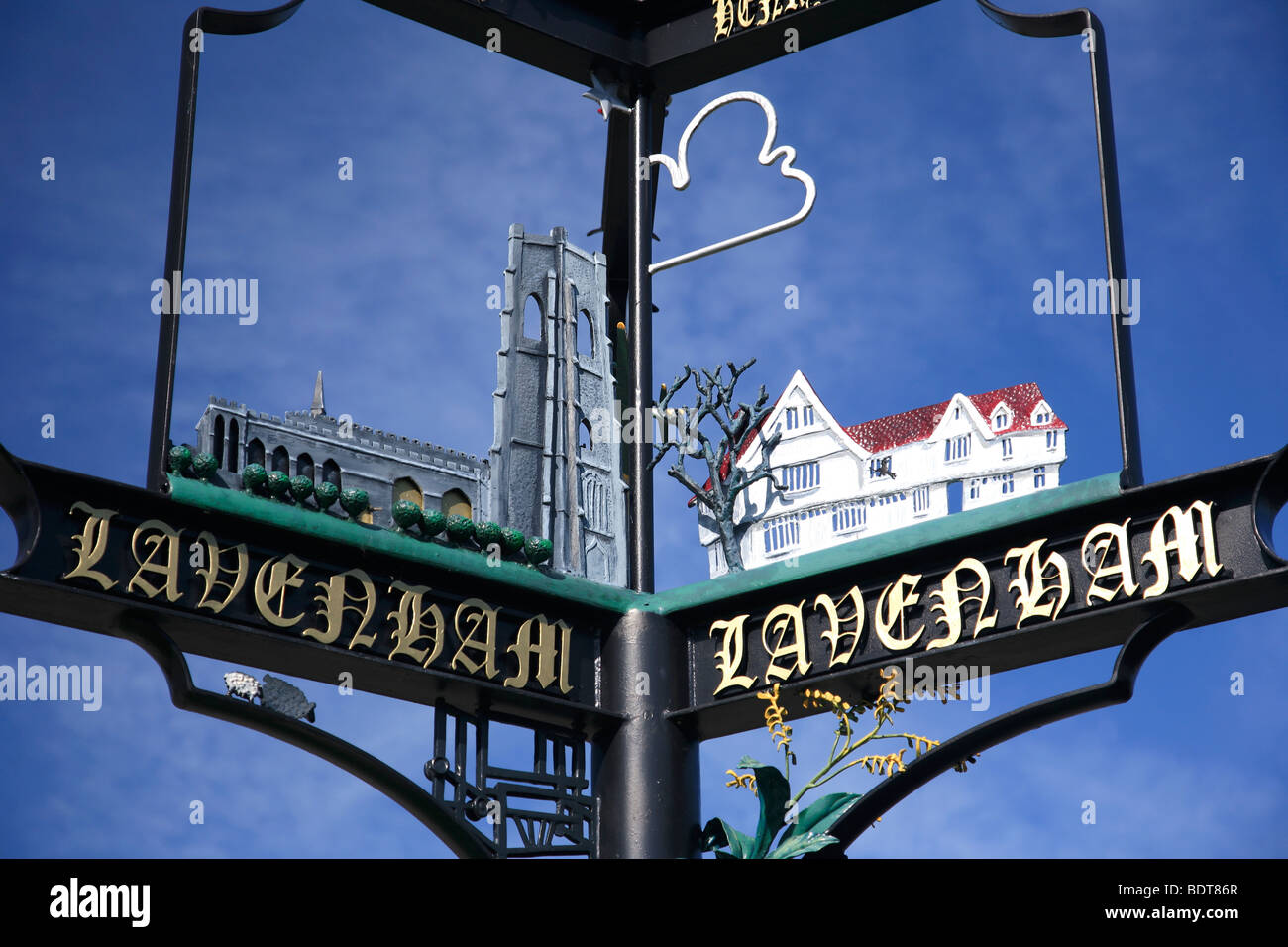 Lavenham Town Sign Suffolk County England Britain Stock Photo - Alamy