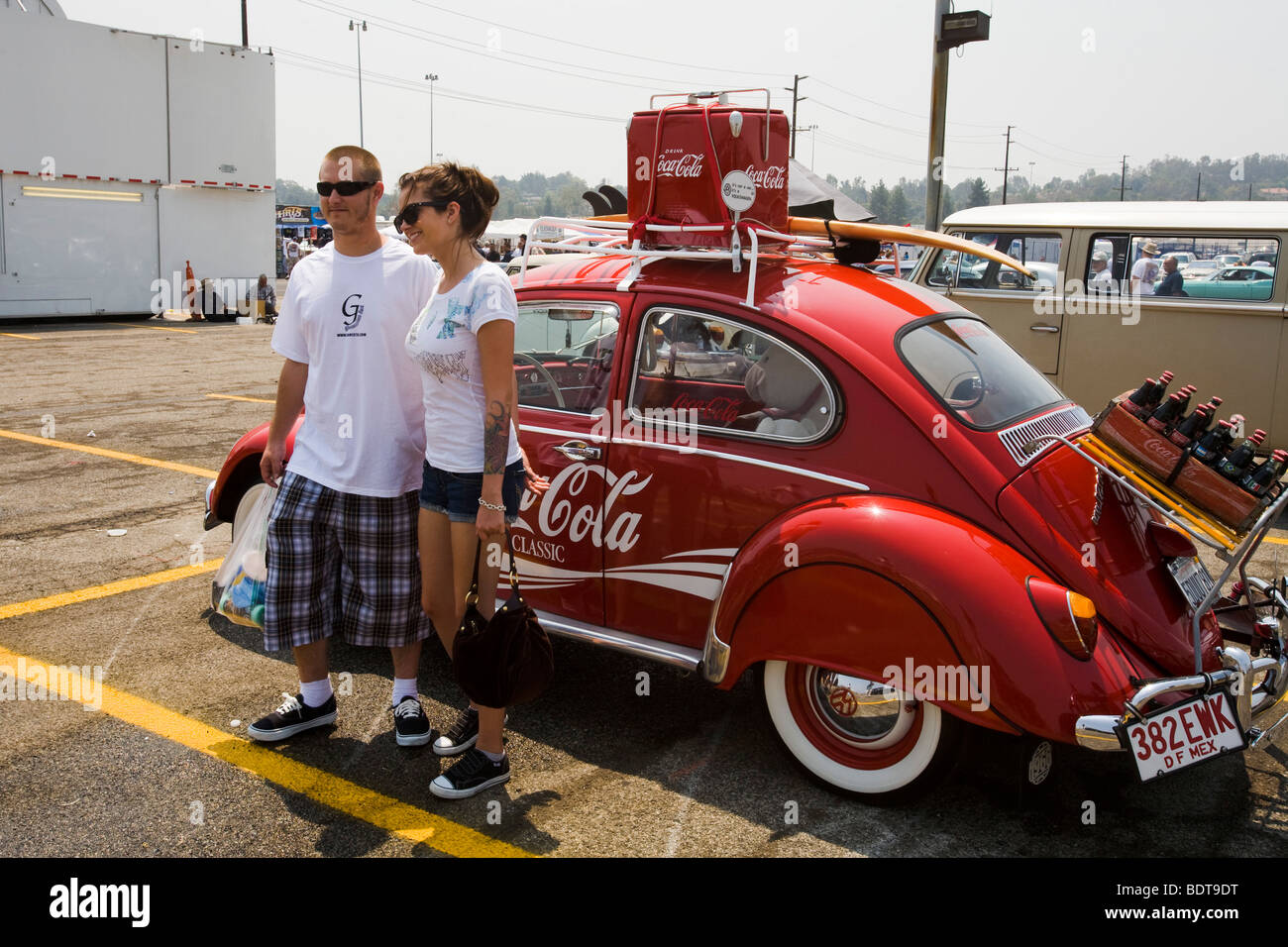 Posing for a picture in front of a classic VW Beetle, Pomona Swap Meet ...
