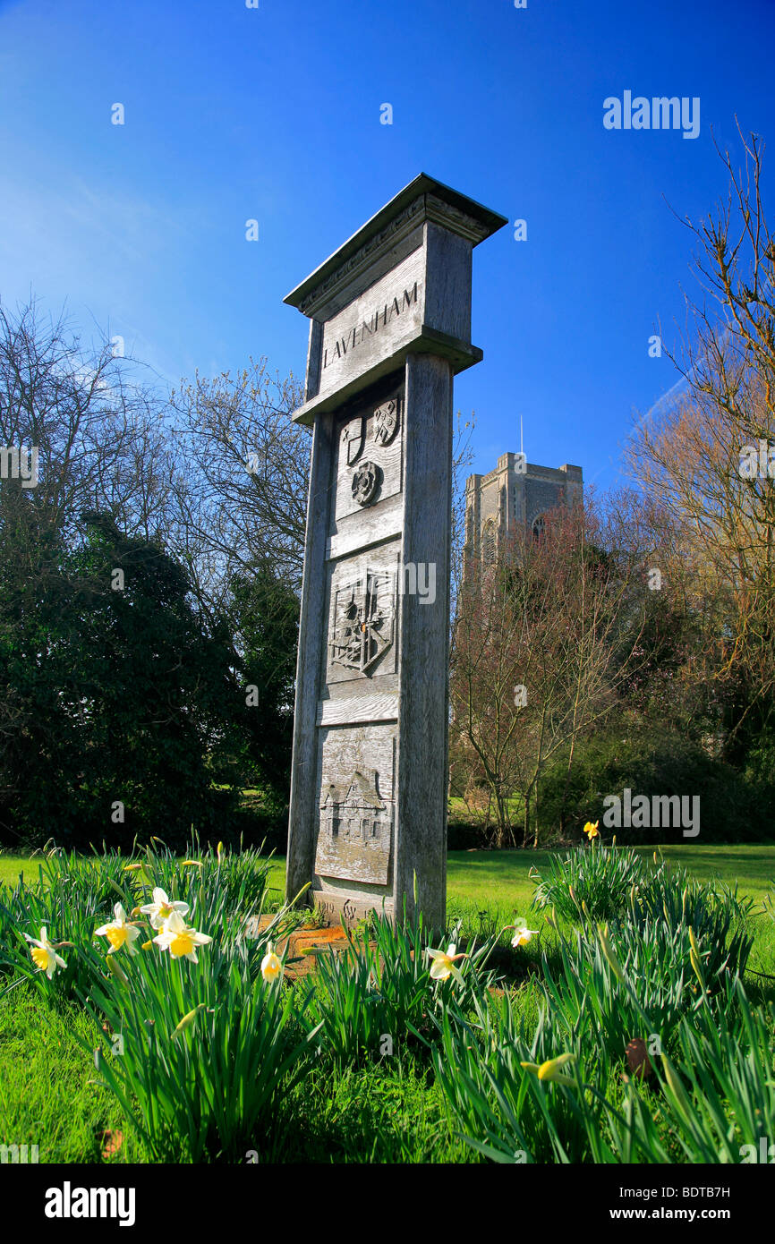 Lavenham Town Sign Suffolk County England Britain Stock Photo - Alamy
