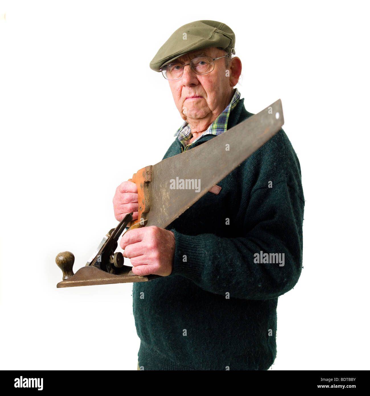 Man standing with gardening tools Stock Photo - Alamy