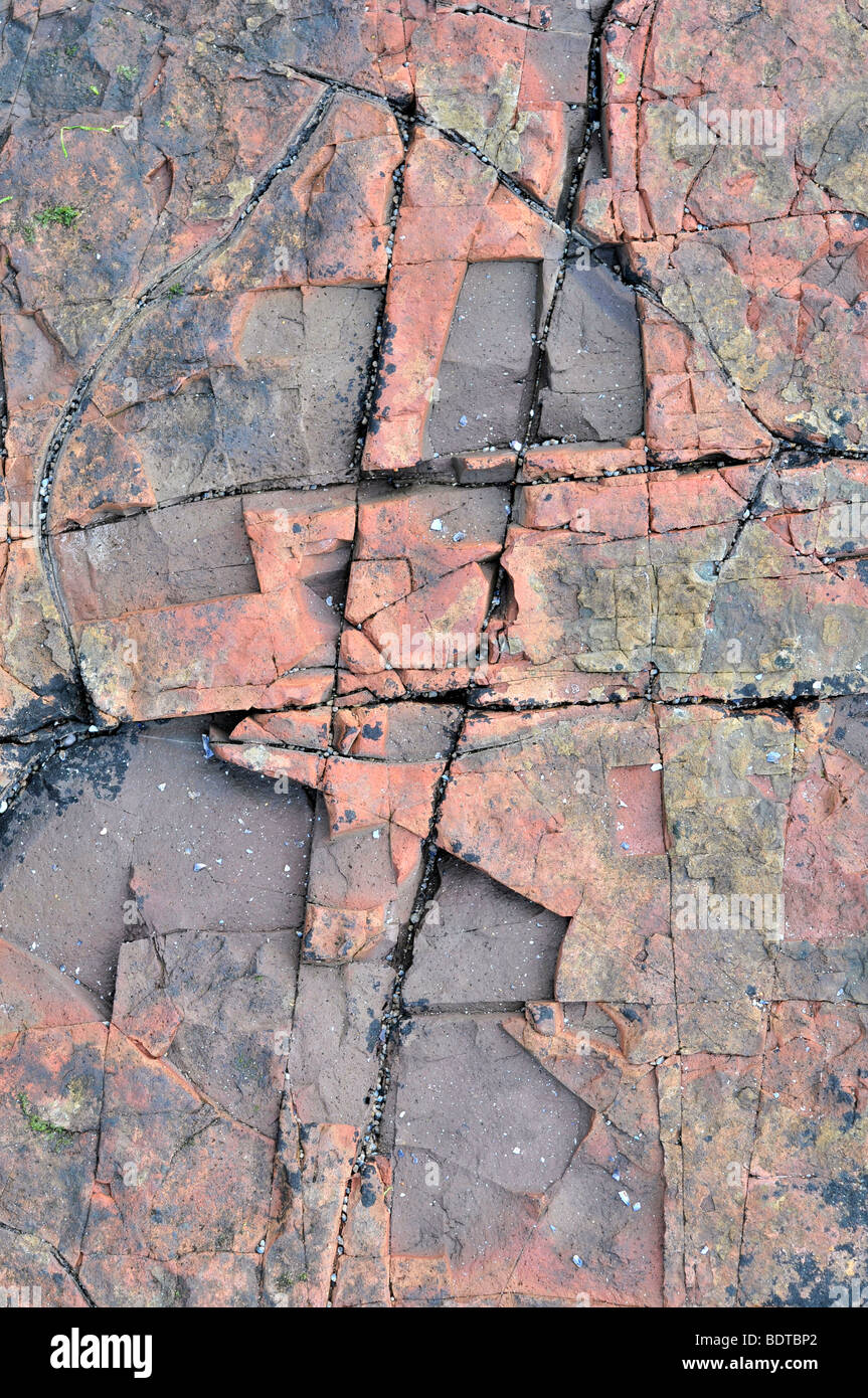 coloured rock seaside bamburgh uk Stock Photo - Alamy