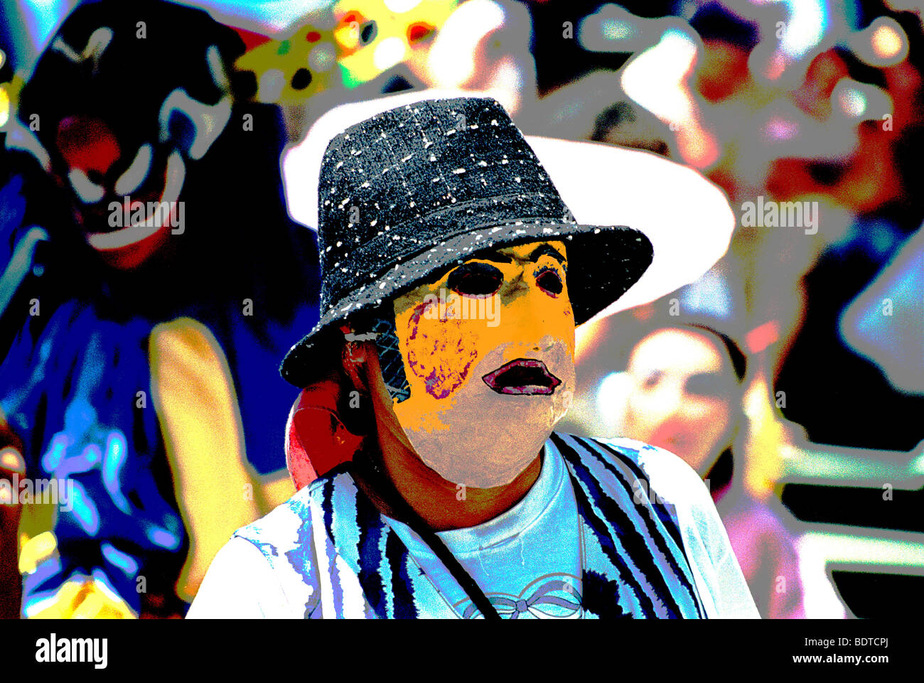 Photo/digital illustration of fiesta, festival, or parade scene of ...