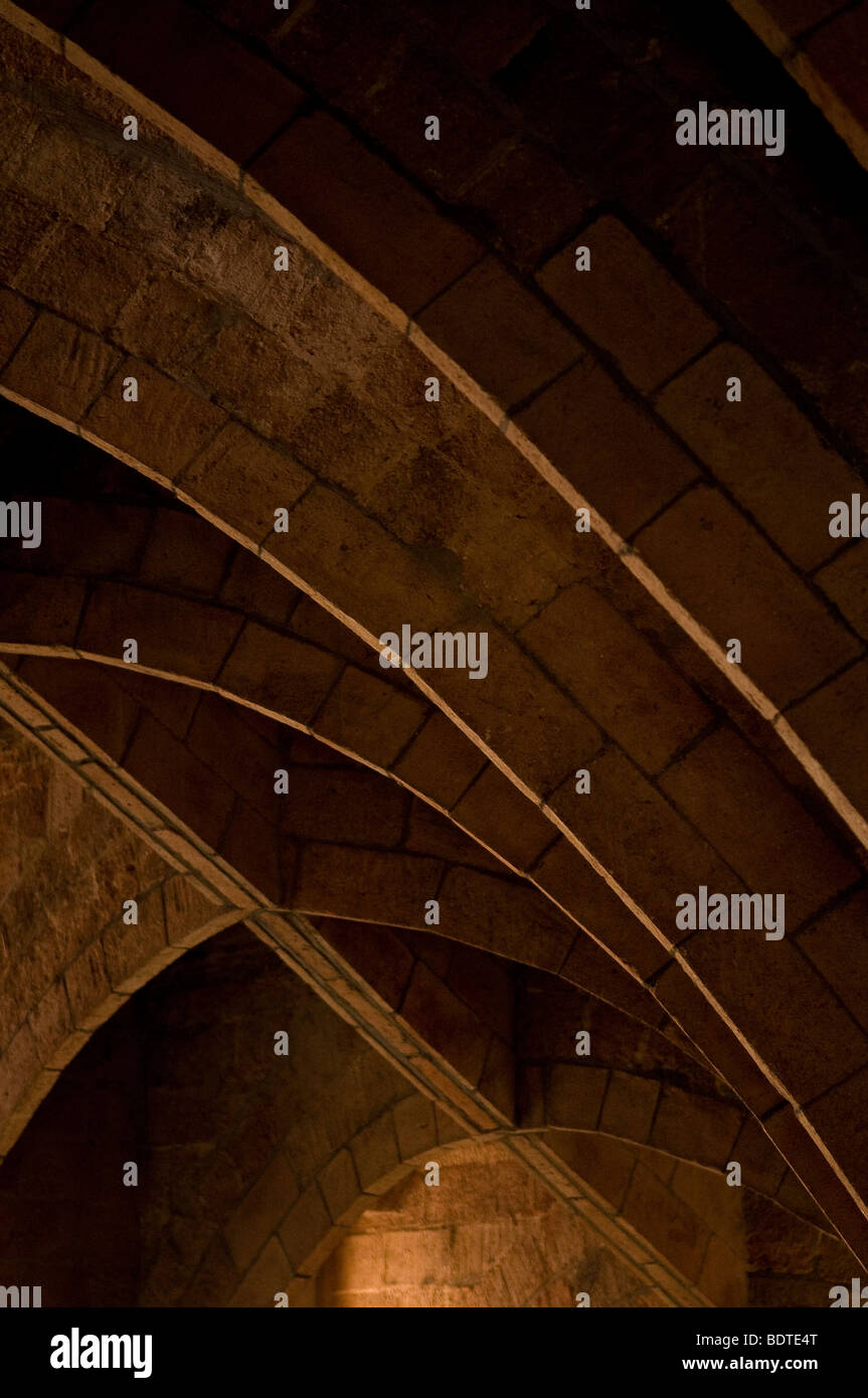 Catenary arches inside La Pedrera also known as Casa Mila in Barcelona ...