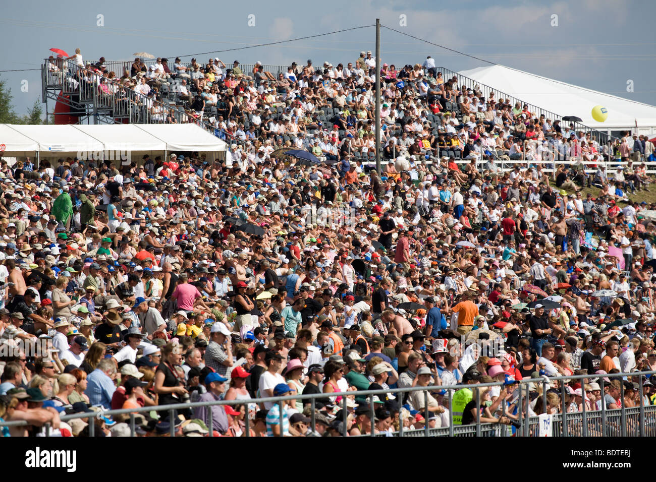 crowd of spectators at trotting race in Lappeenranta Finland Stock ...