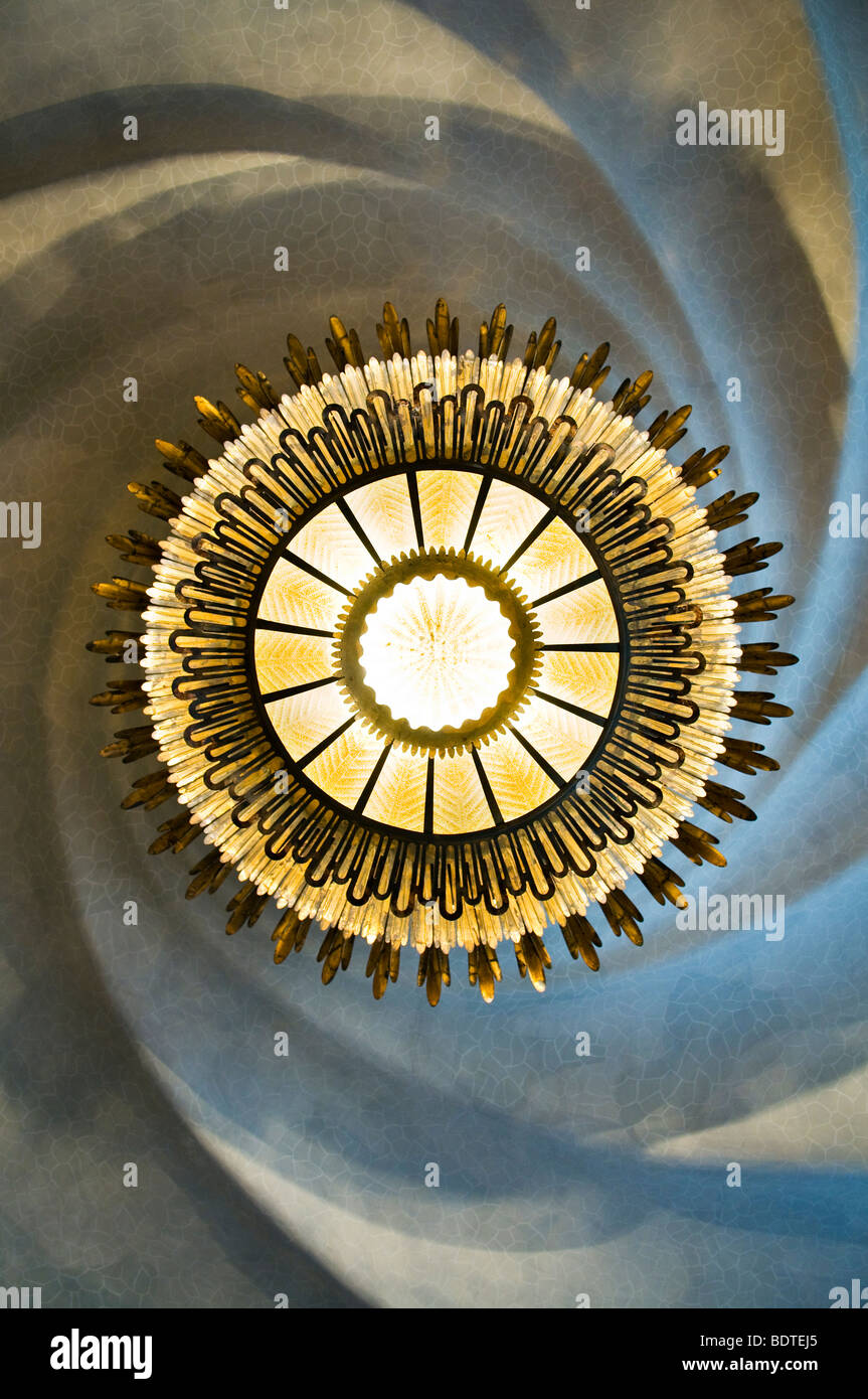 The ceiling in Casa Batllo, designed by Antoni Gaudi, in Barcelona ...