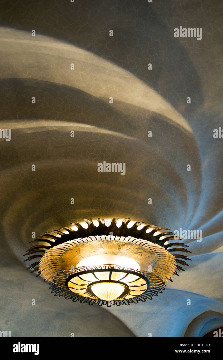 The ceiling in Casa Batllo, designed by Antoni Gaudi, in Barcelona ...