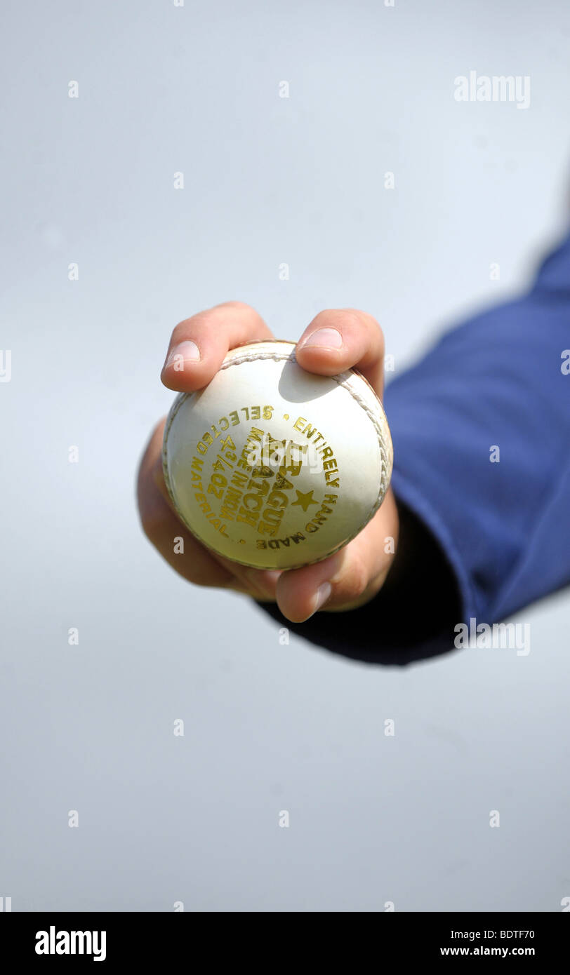 DEMONSTRATION OF SPIN GRIP IN CRICKET Stock Photo - Alamy