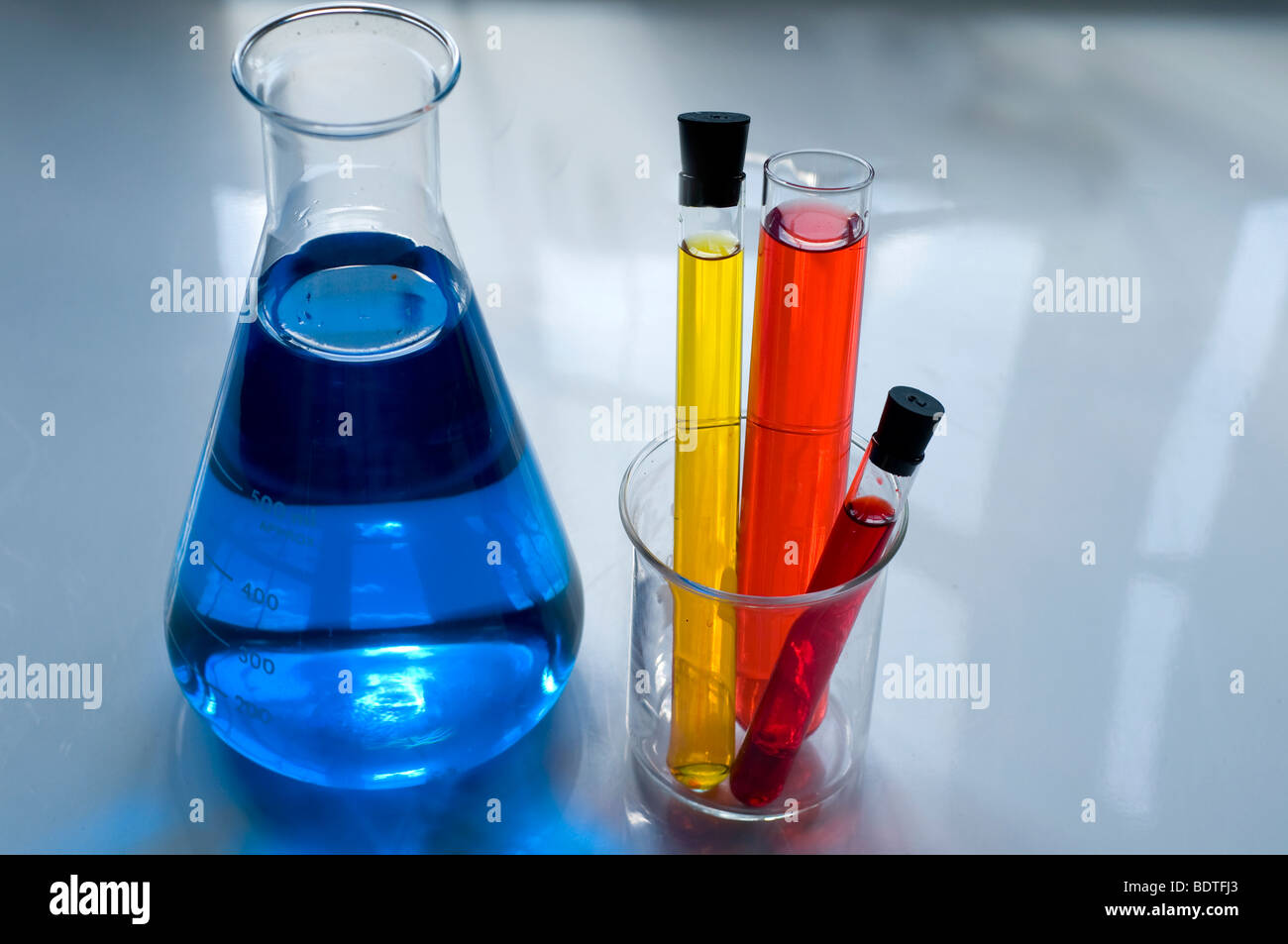 collection of Laboratory Equipment including beakers and flasks Stock ...