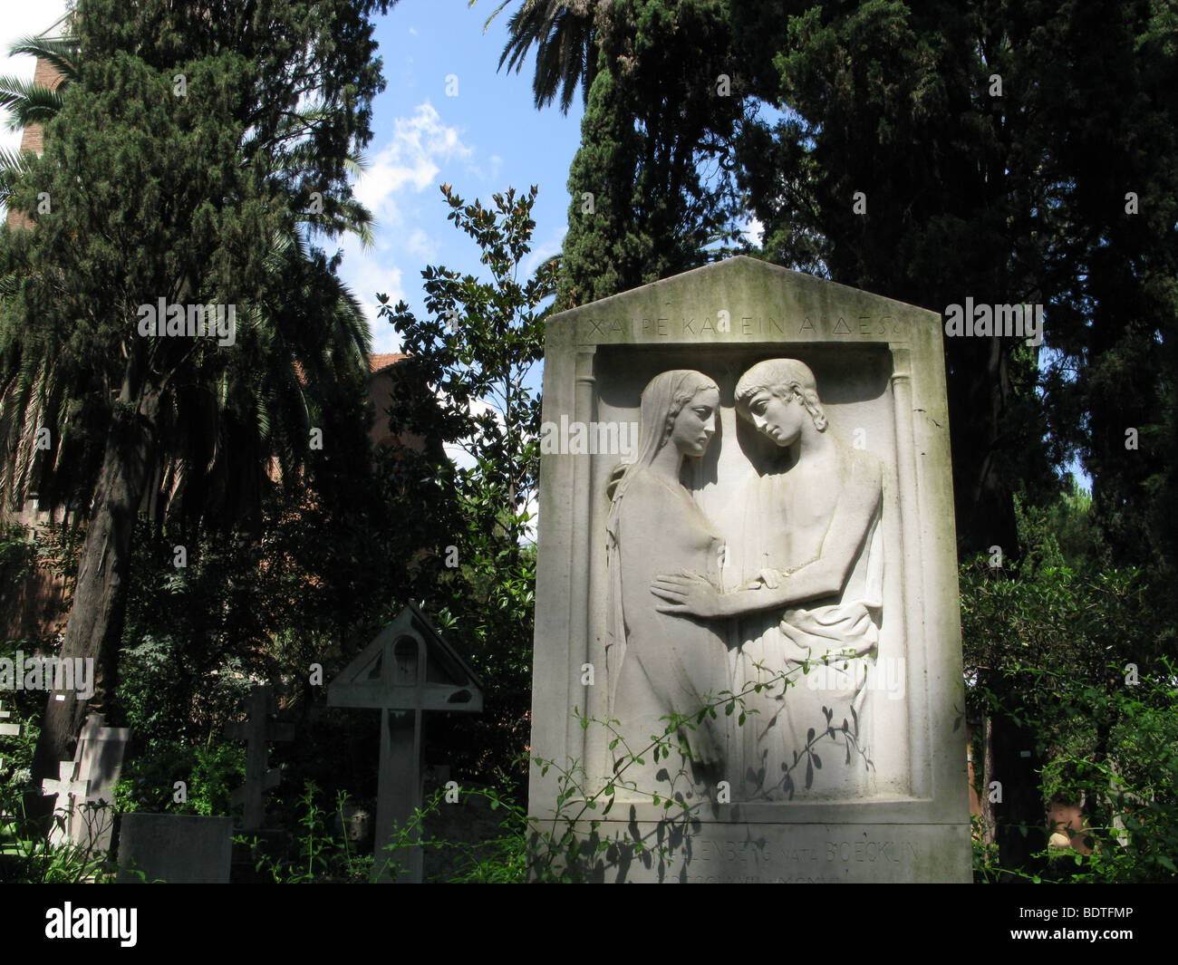 The protestant cemetery near piramide hi-res stock photography and ...