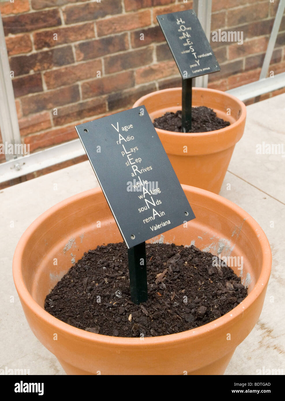 Poems in pots at the Yorkshire Sculpture Park, West Bretton Wakefield ...