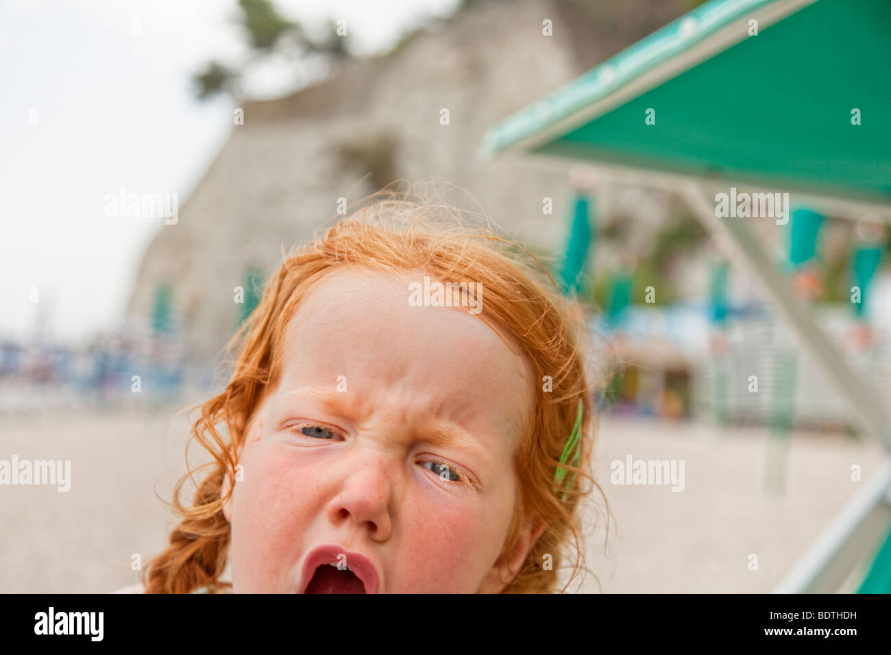 redhead girl having a temper tantrum Stock Photo - Alamy