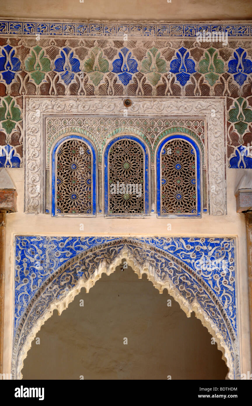 Triple Decorative Window in the Interior Courtyard of the Dar Cherifa ...