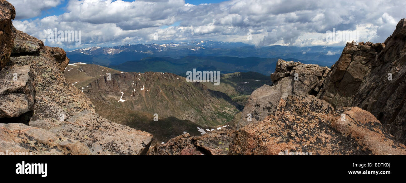 Panorama view of lake at Mount Evans Stock Photo - Alamy